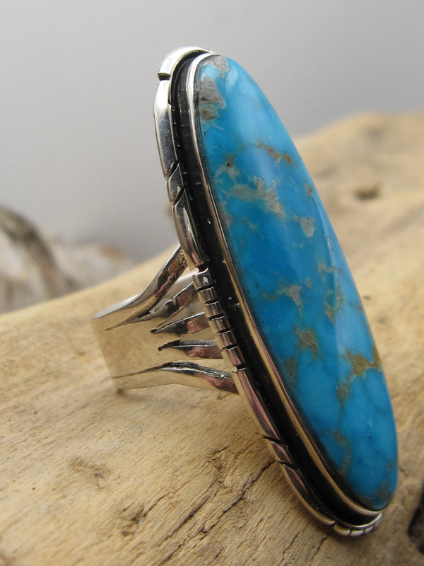 Native American Made Blue Ridge Turquoise and Sterling Silver Knuckle ...